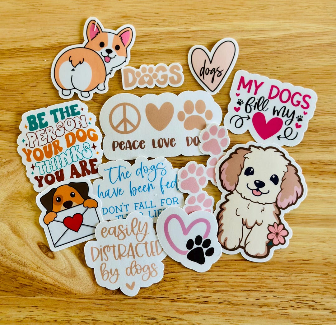 Dog Breed Stickers – Waterproof Vinyl Decals With Funny Quotes (12pcs ...