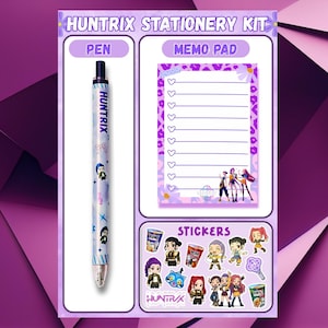 HUNTRX Stationery Kit Pen, Memo Pad & Sticker Sheet | Gift Set - Etsy