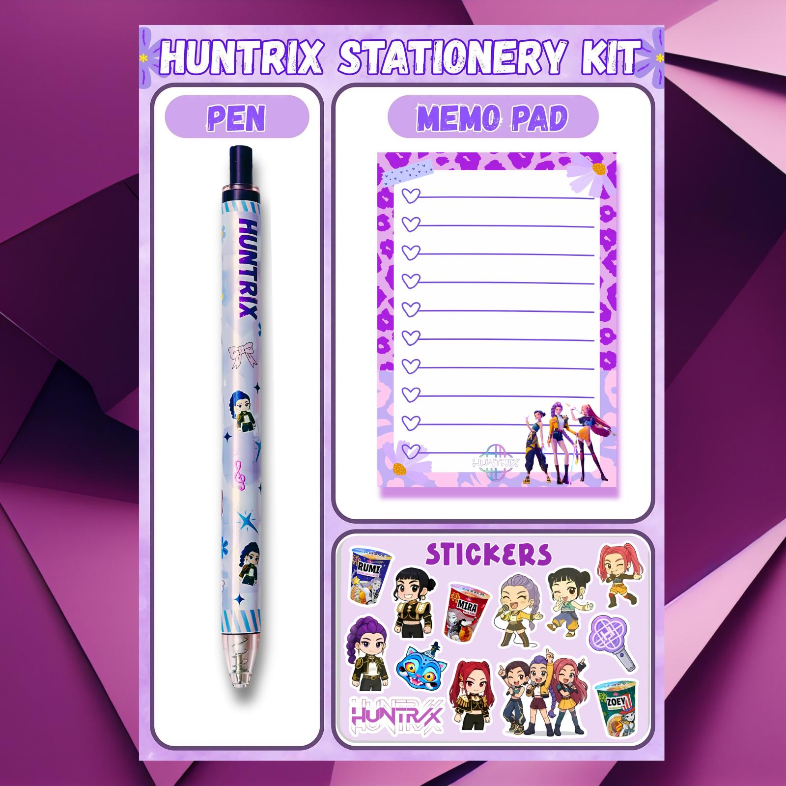 HUNTRX Stationery Kit Pen, Memo Pad & Sticker Sheet | Gift Set - Etsy