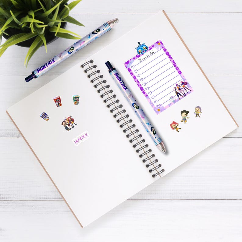 HUNTRX Stationery Kit Pen, Memo Pad & Sticker Sheet | Gift Set - Etsy