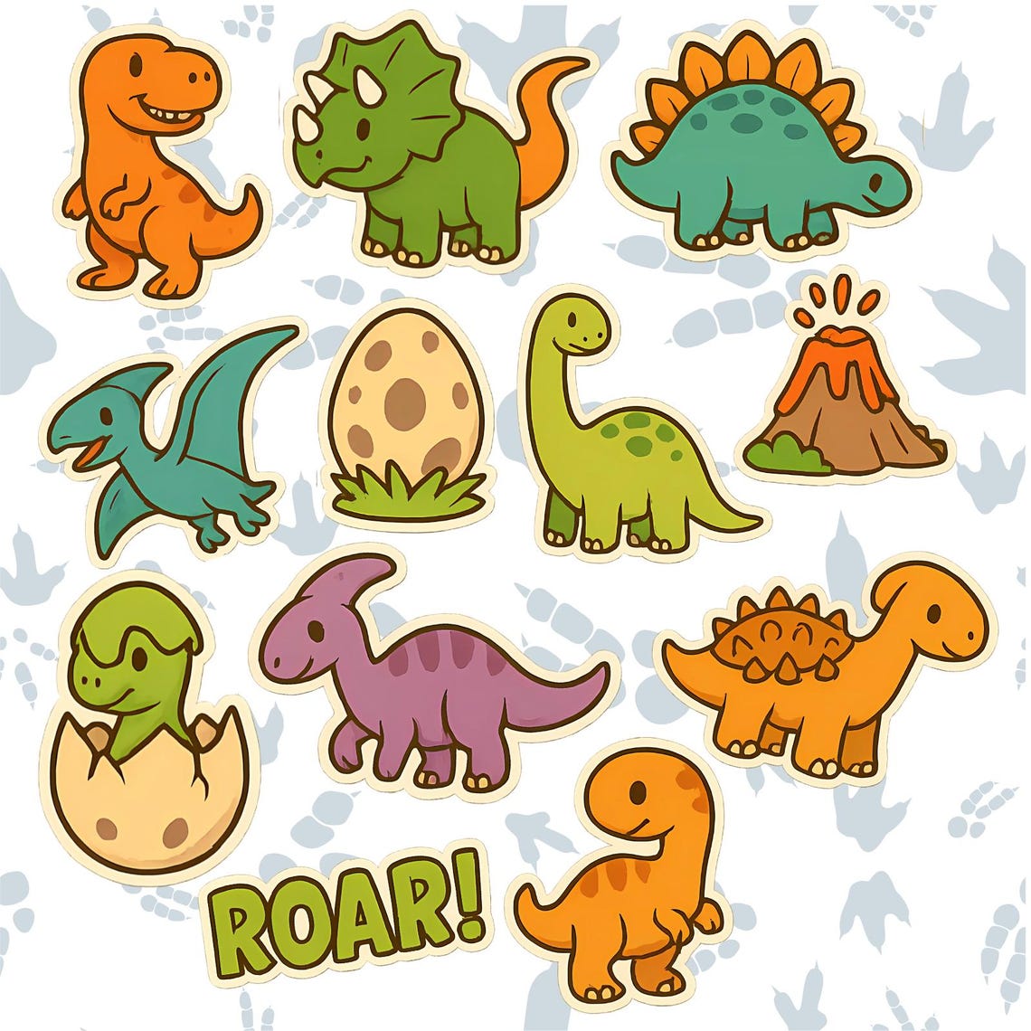 Dinosaur Sticker Pack – Waterproof Vinyl Decals for Kids (12pcs) - Etsy