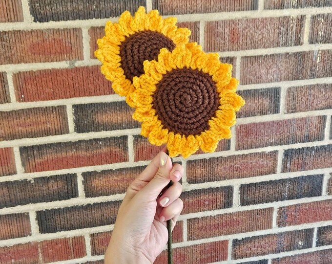 Acrylic Crochet Single Stem Sunflowers | Forever Gifts | Handmade ...