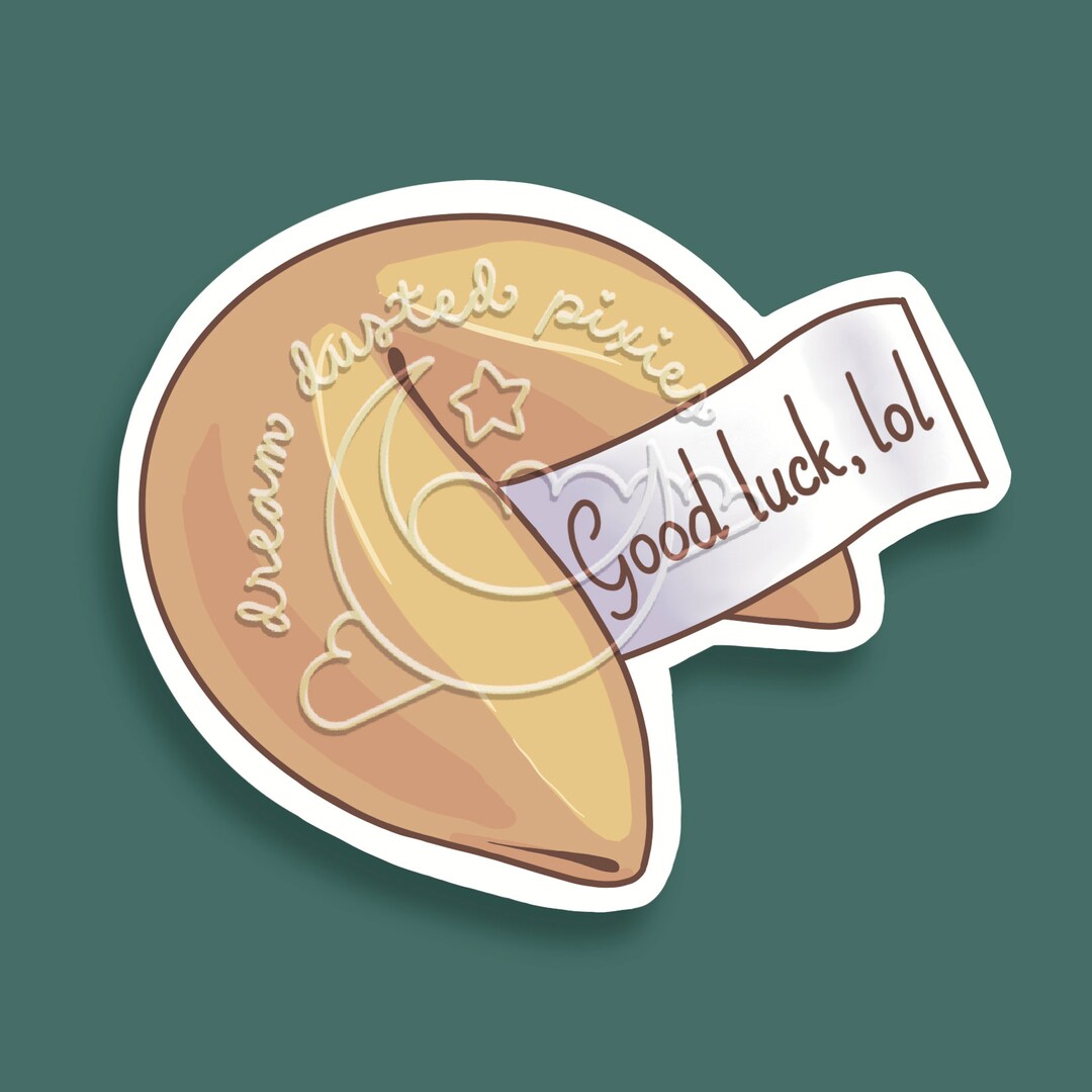 Fortune Cookie Sticker | ’good Luck, Lol’ | Cute Food Themed Sticker ...
