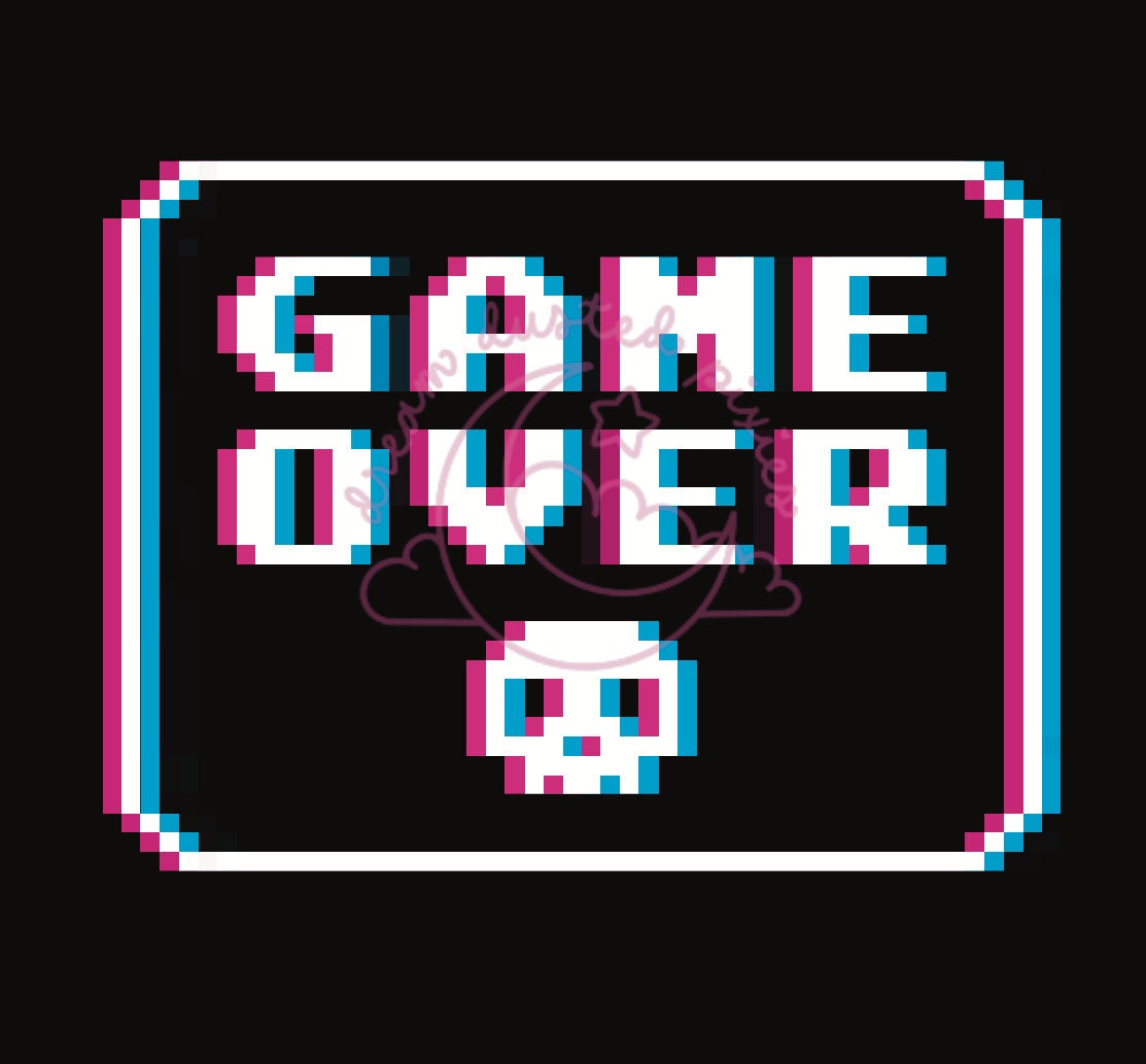 Pixel Retro Video Game Sticker | ’GAME OVER’ | Vinyl, Matte ...