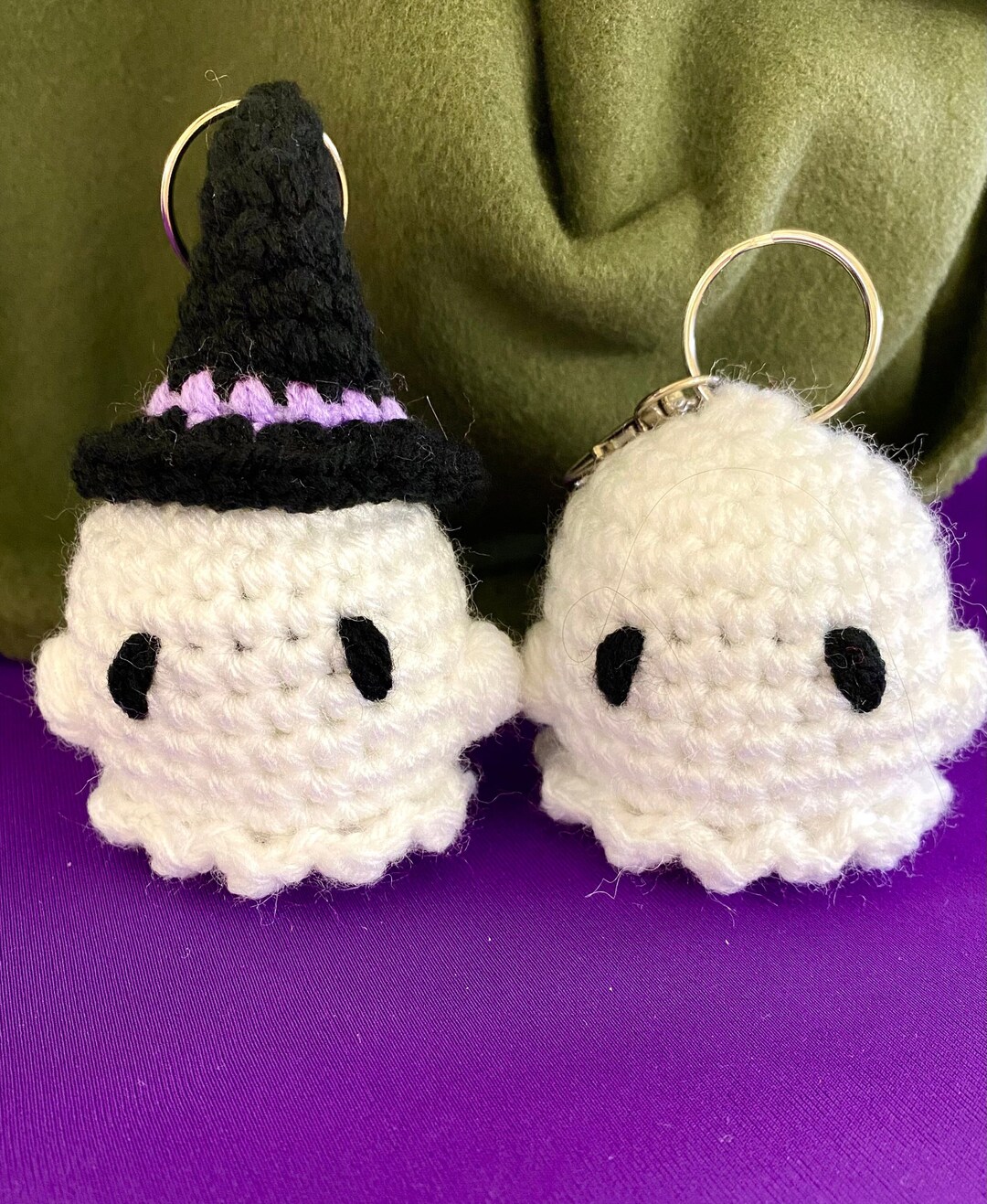 Acrylic Ghost Plush Keychains Amigurumi Gifts Handmade Crochet Gifts ...