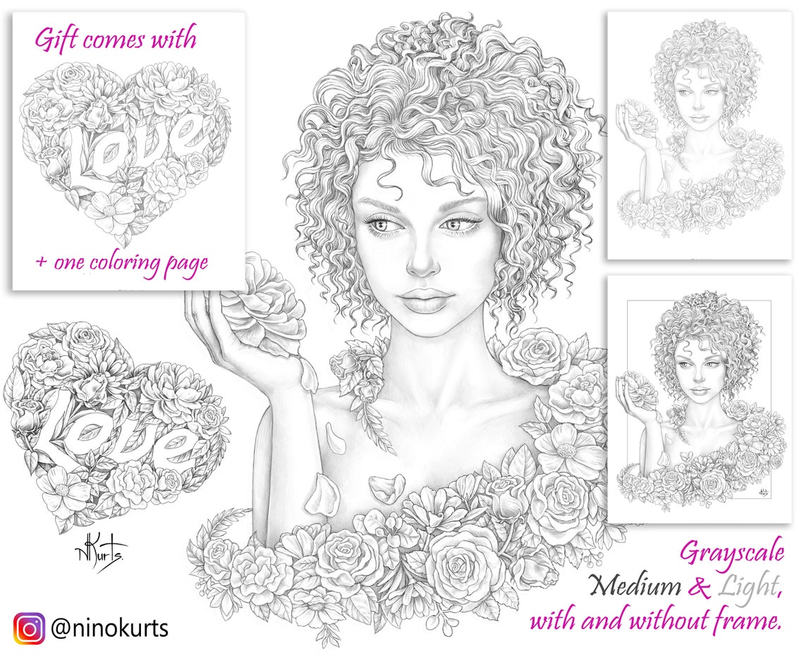 Rose Beauty | Coloring Book | Printable Adult Coloring Pages | Download ...