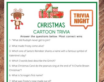 Cartoon Trivia Game - Etsy