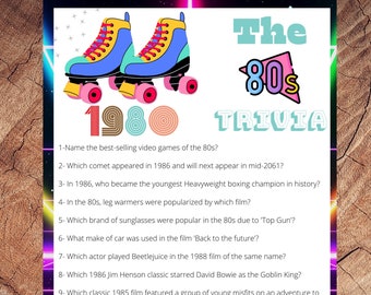 80s Birthday Game - Etsy