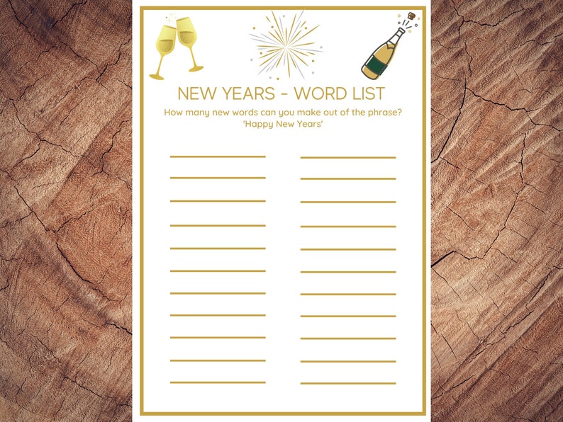 Spelling Game Hogmanay Party Games New Years Word List Game Canva ...