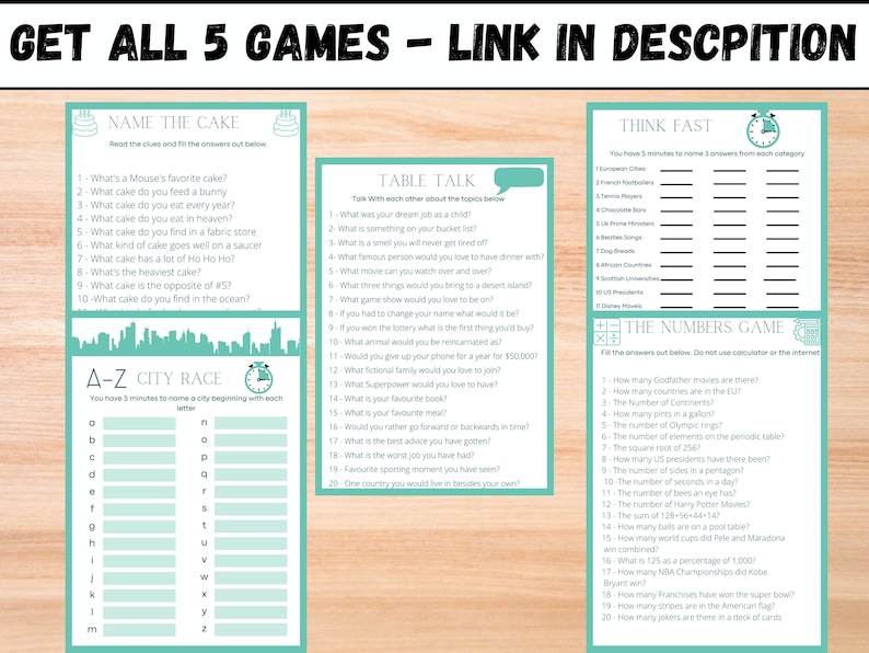 Office Party Game Printable Numbers Game Party Started Game - Etsy