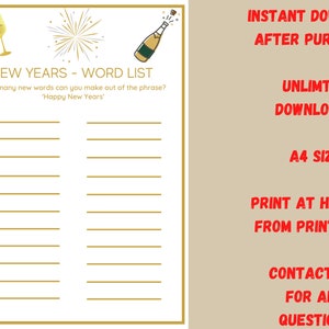 Spelling Game Hogmanay Party Games New Years Word List Game Canva ...