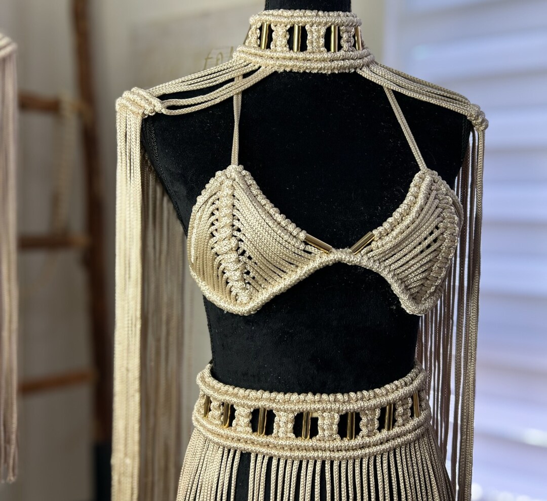 Handmade Macrame Rave Festival Set,burnig Man Costume,music Festival ...