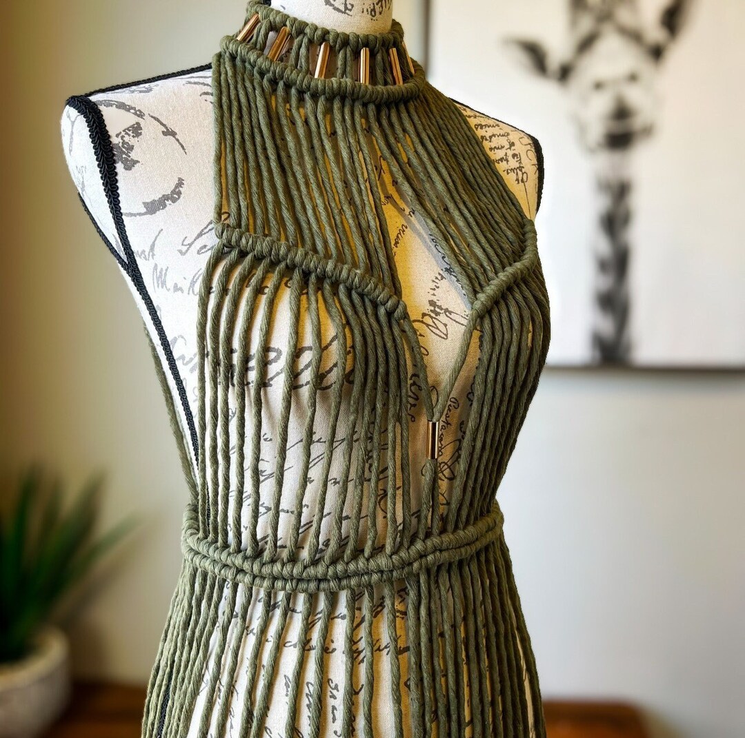 Handmade Macrame Cotton Dress, Beach Cover up ,resort Luxury Wear ...