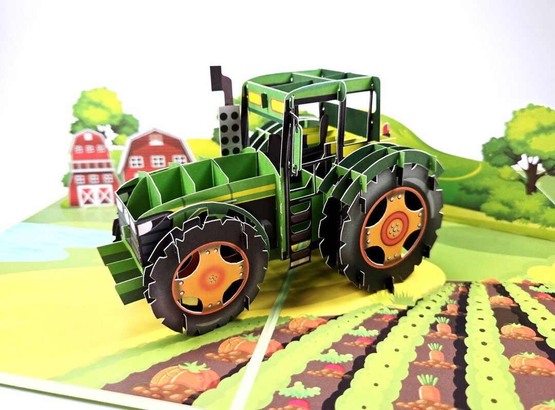 3D Pop-up Tractor Card: Handmade Farm Scene Greeting - Etsy