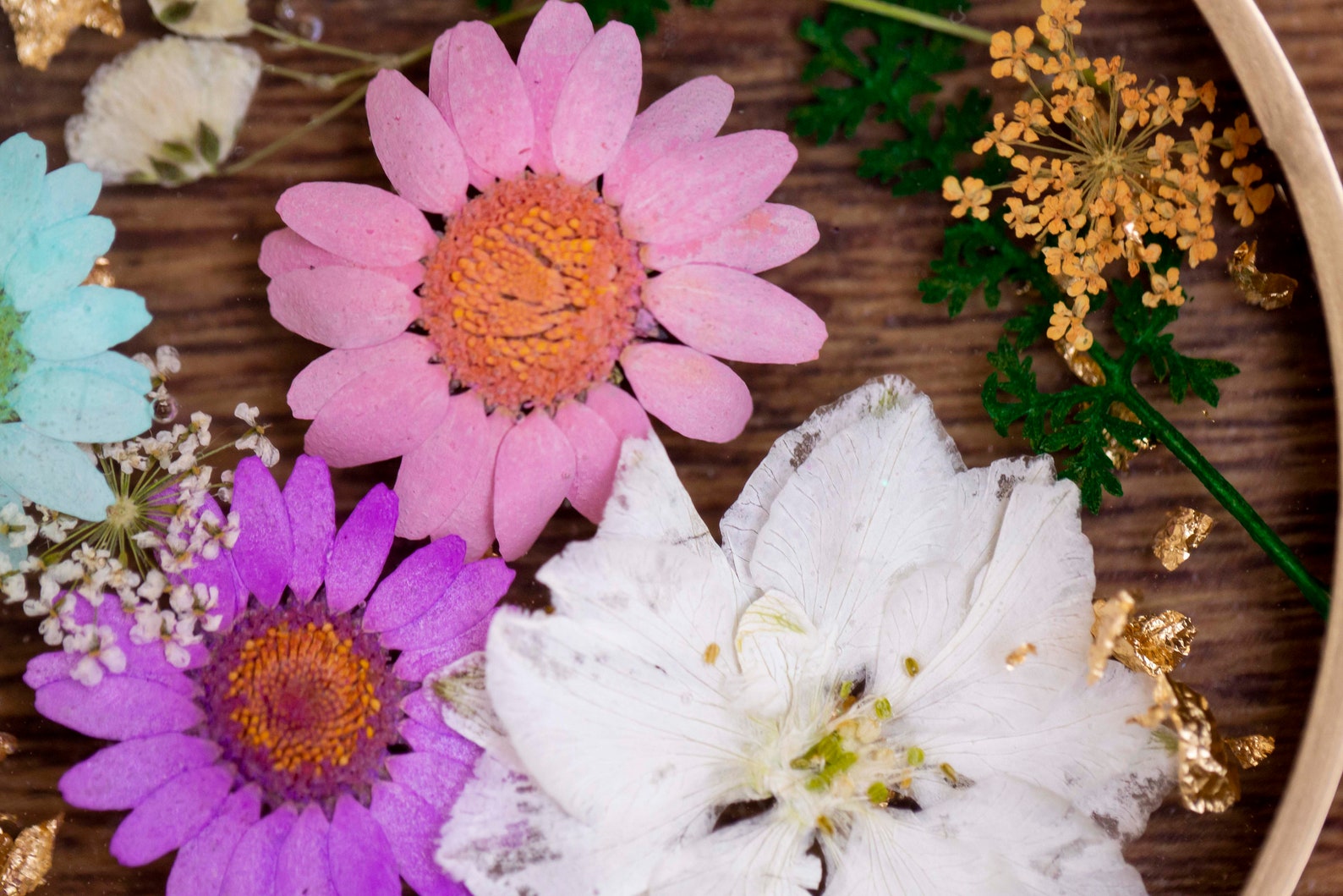 Pressed flowers resin coasters Resin Coasters with Holder | Etsy