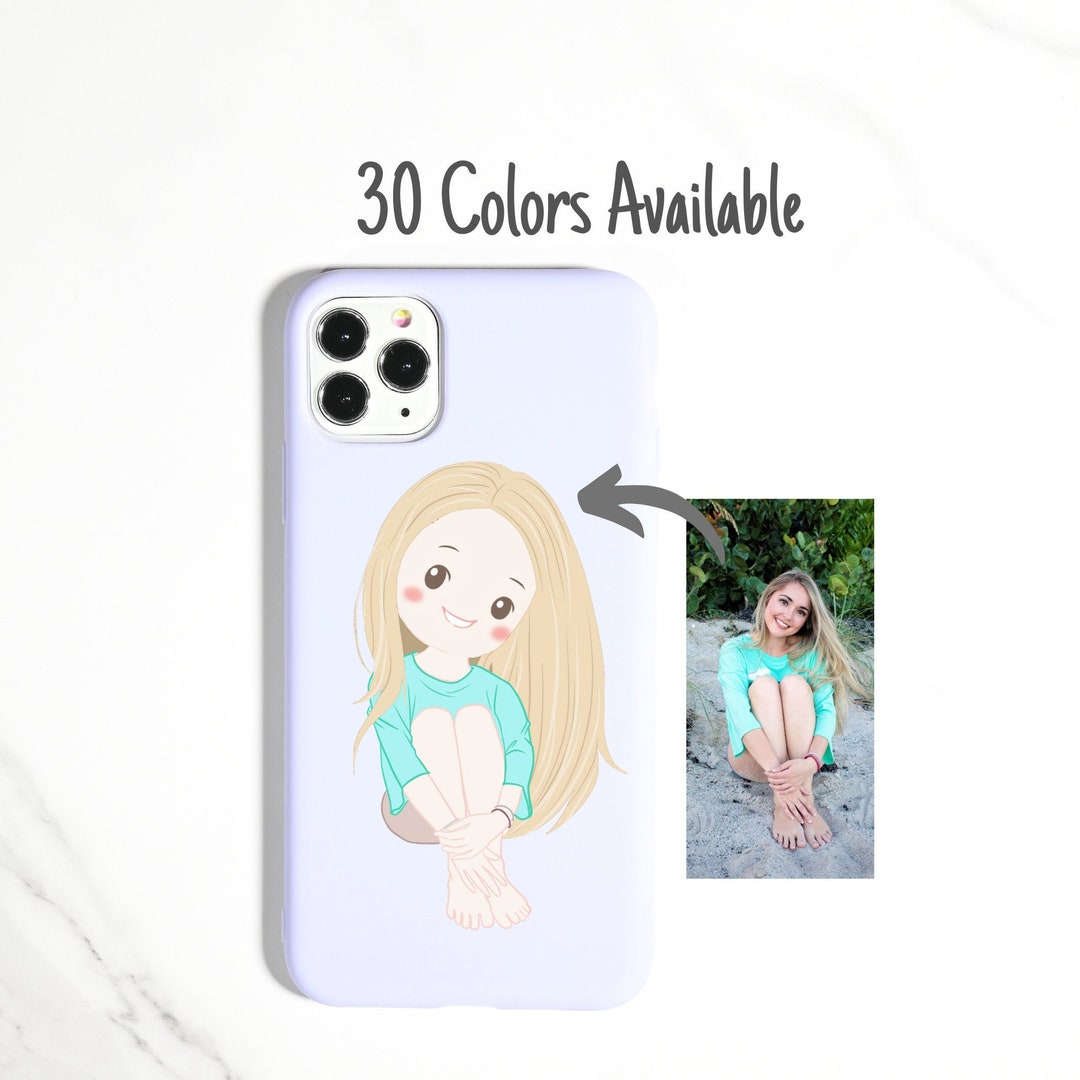 Custom Portrait Illustration Cartoon Hand Drawn Phone Case Personalized ...