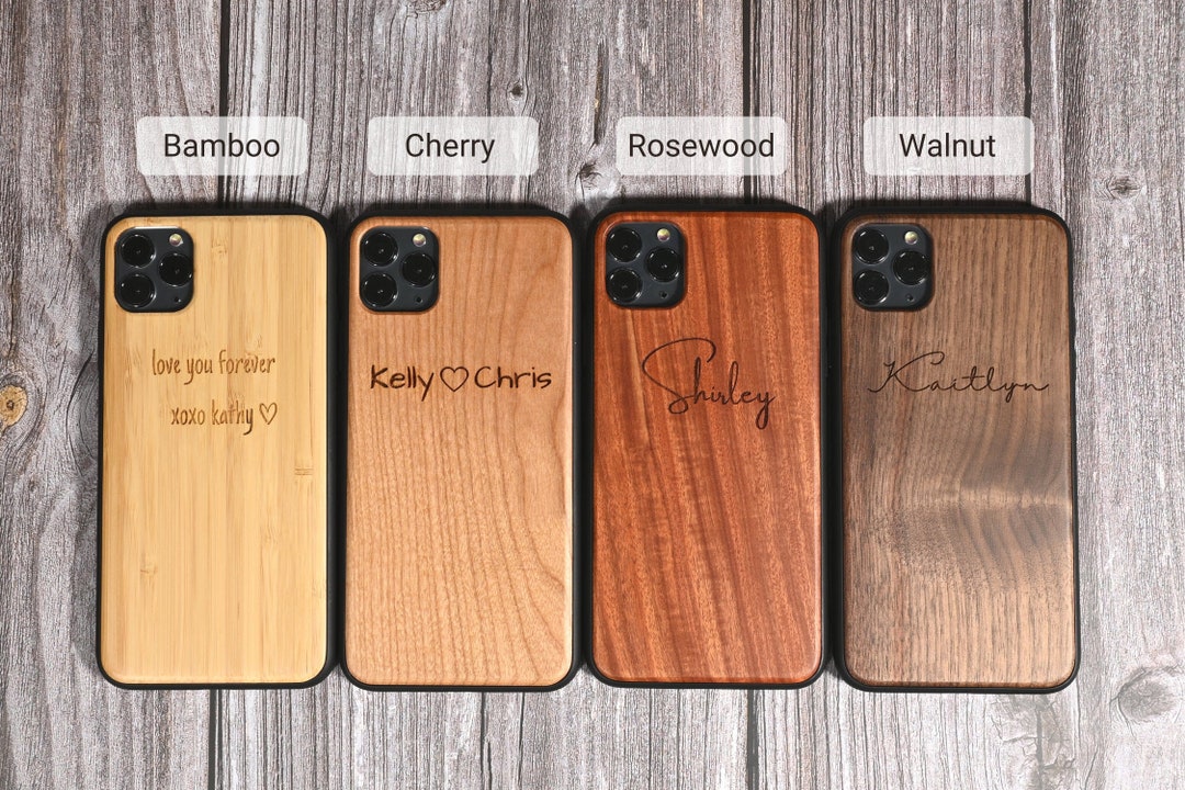 Custom Engraving Real Wood Phone Case Custom Wooden Phone Case Custom ...