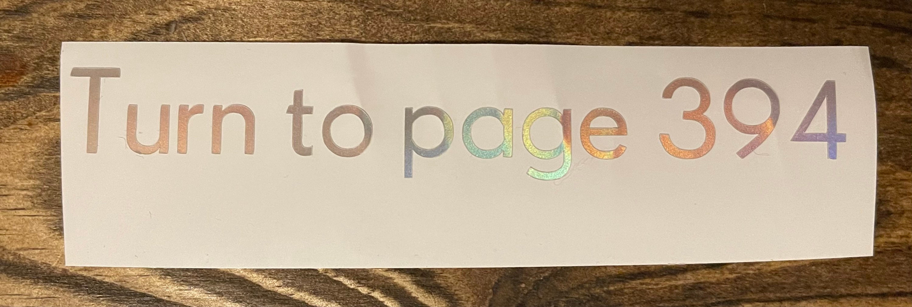 Turn to page 394 decal | Etsy