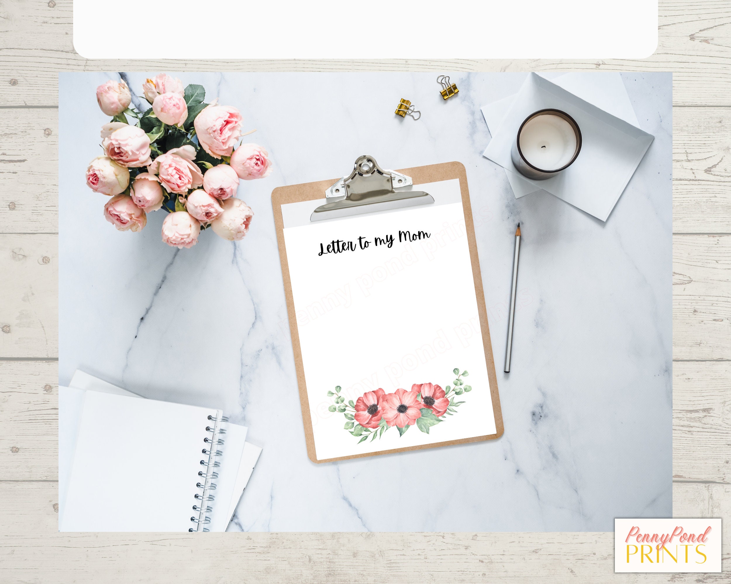 Letter to My Mom Floral Bundle Set W Printable Envelope - Thoughtful ...