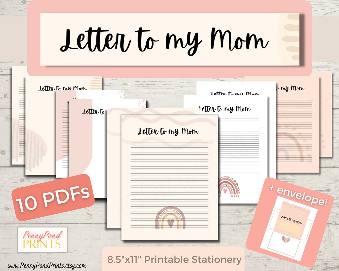Letter to My Mom Bundle - Thoughtful Mother's Day Gift, Letter Writing ...