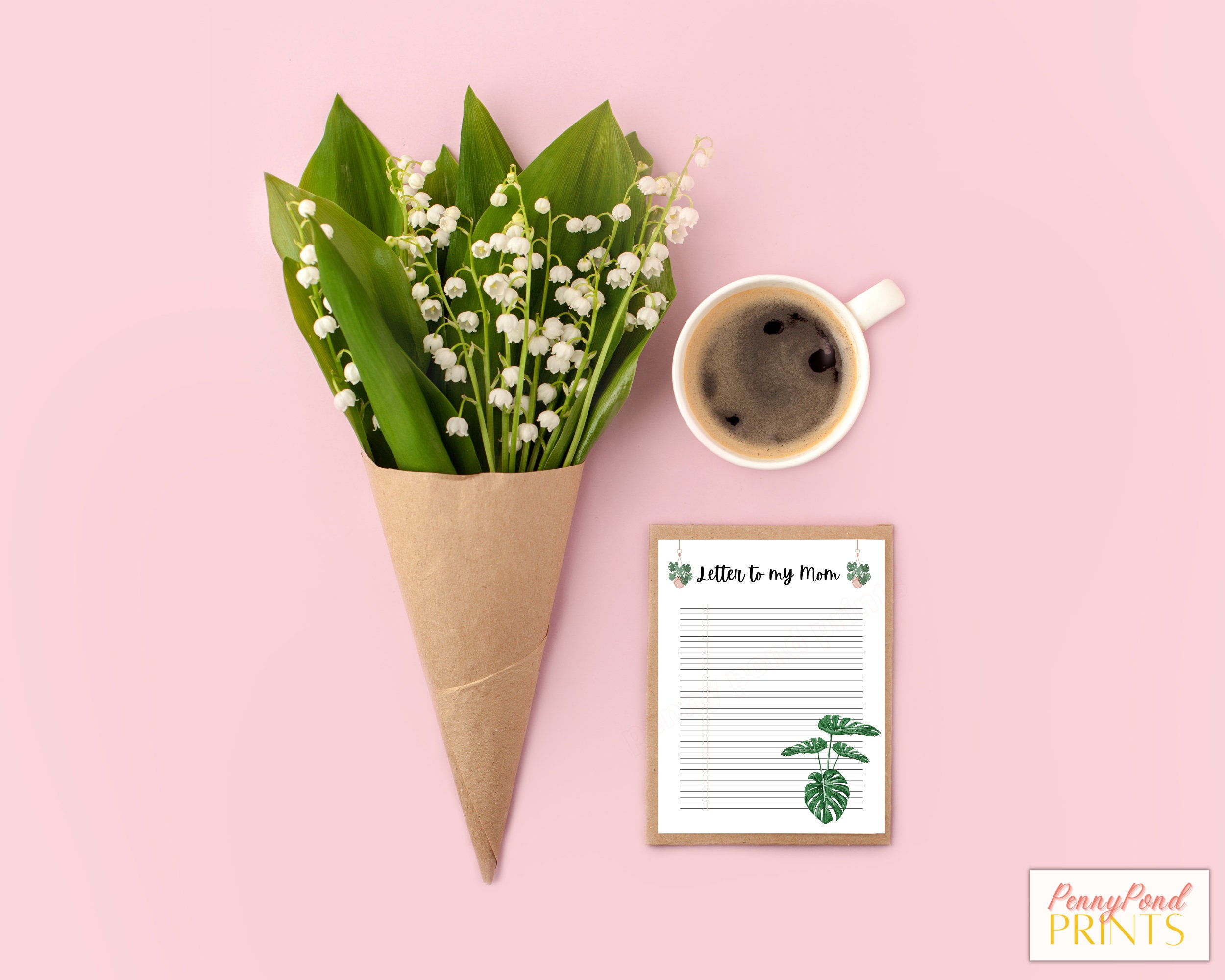 Letter to My Mom Floral Bundle Set W Printable Envelope - Thoughtful ...