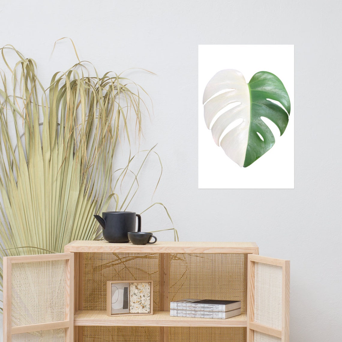 Variegated Monstera Half Moon Love Heart Wall Decor Rare - Etsy