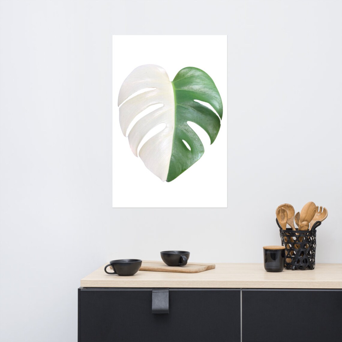 Variegated Monstera Half Moon Love Heart Wall Decor Rare - Etsy