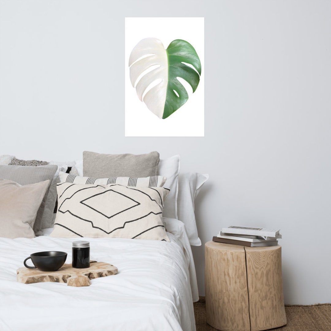 Variegated Monstera Half Moon Love Heart - Wall Decor - Rare Plant Art ...