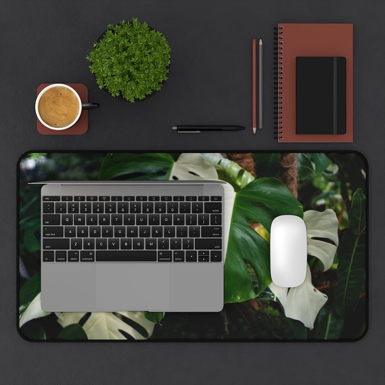 Monstera Albo Half Moon - Desk Mat. Variegated Borsigiana Plant in the ...