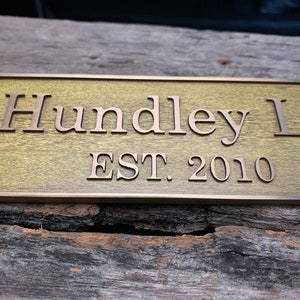 Cast Brass Personalized Sign - Long Lasting Custom Year Established ...