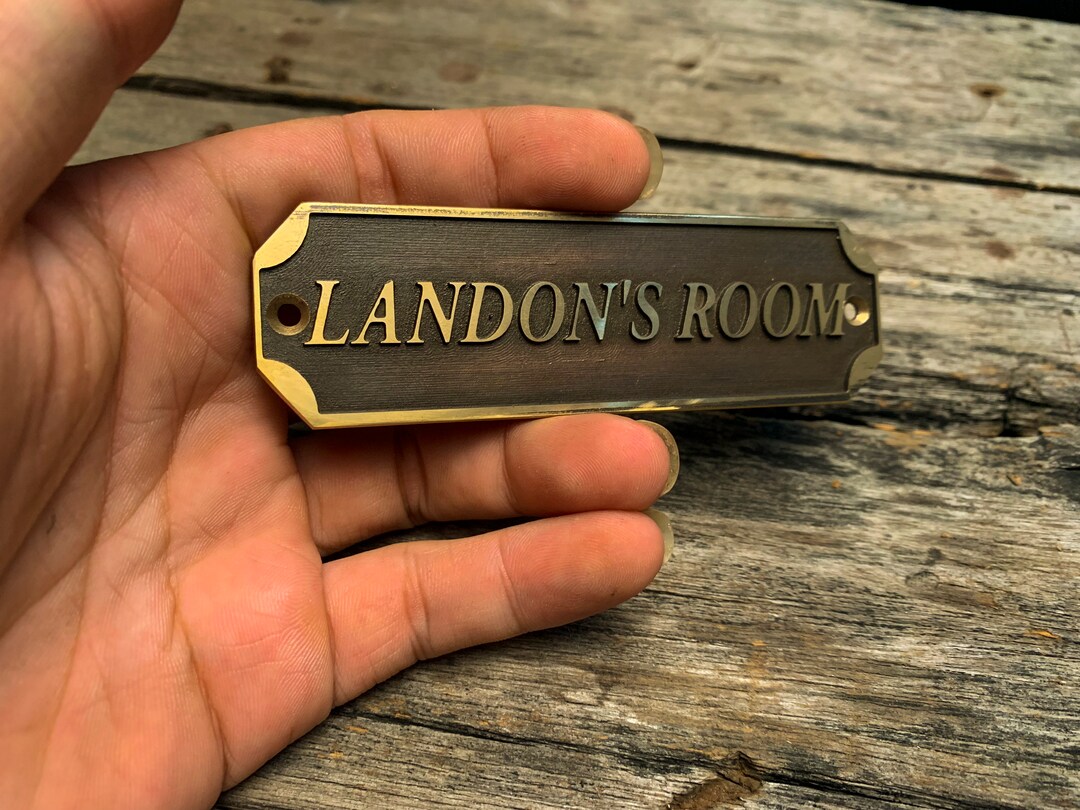 Brass Space Sign, Custom Brass Door Space Sign, Brass Cabinet Sign. - Etsy