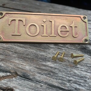 Brass Restroom Signs Set, Ladies Toilet Gents Signs, Bathroom Door ...