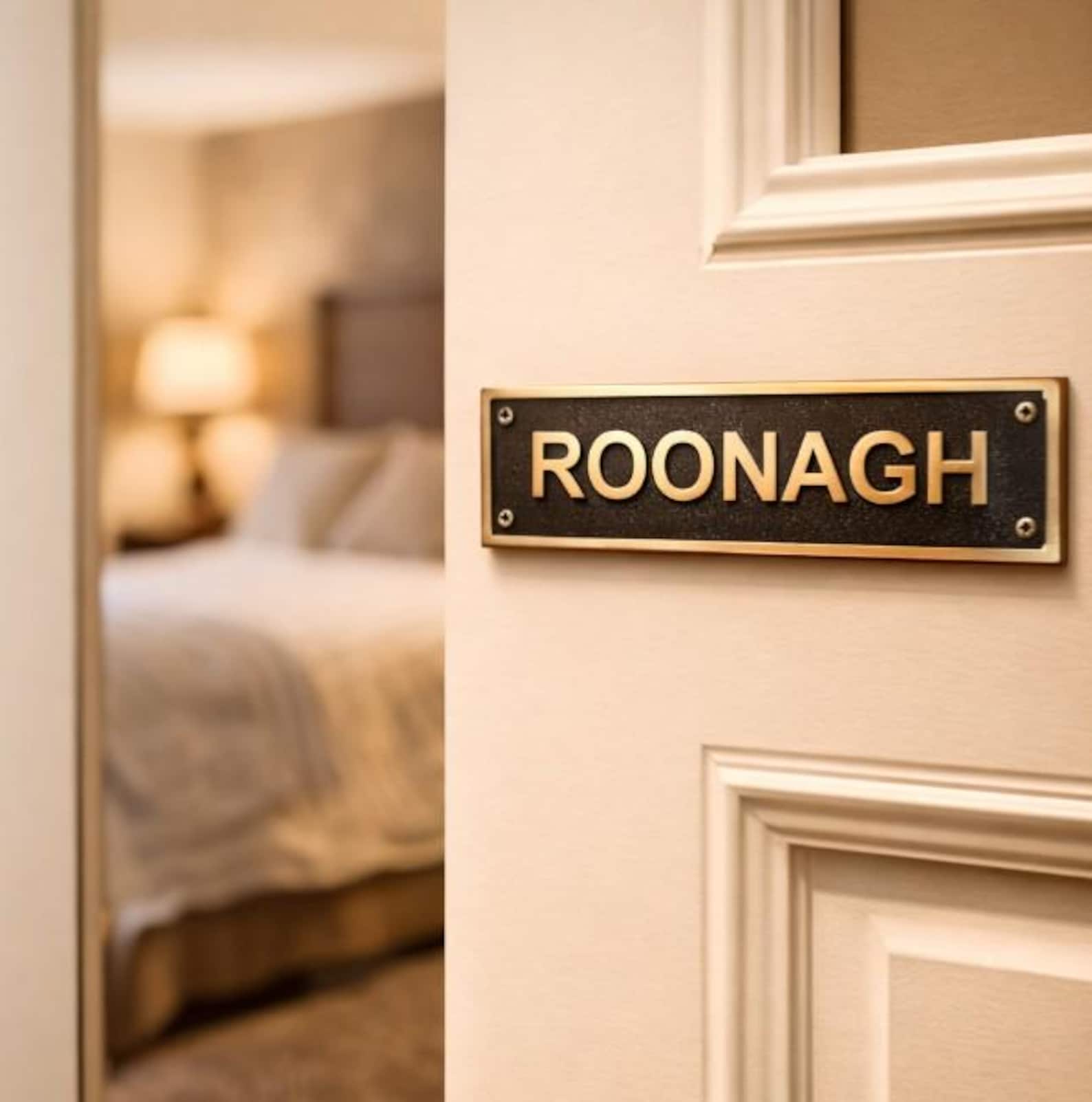 Personalized Brass Name Plaque, Custom Door Name Sign, Engraved Room ...