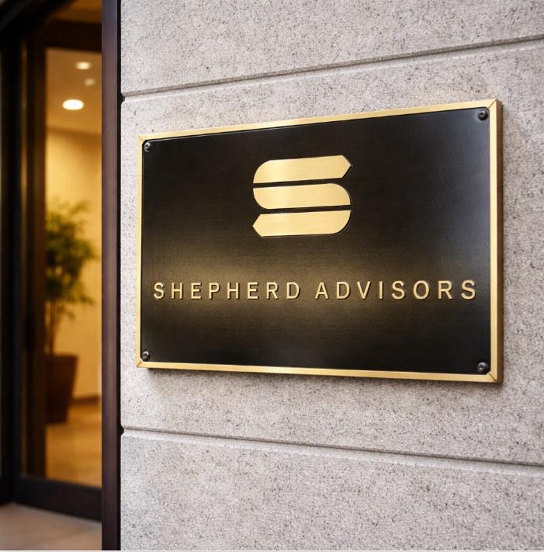 Custom Brass Office Sign Black Background – Engraved Company Logo ...