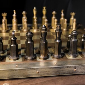 Steampunk Chess Set, Bronze Chess Set, Custom Handcrafted Chess Set ...