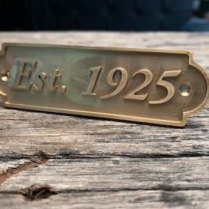 Custom Brass Sign- Custom Date Sign - Custom Size Plaques - Est Sign ...