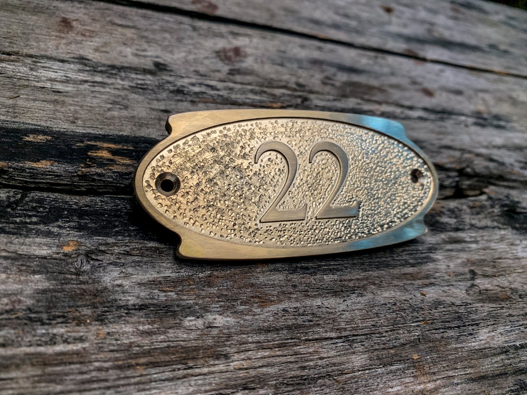 Hot Cast Bronze Verdigris Oval House Plaque - Home Number Address Sign ...