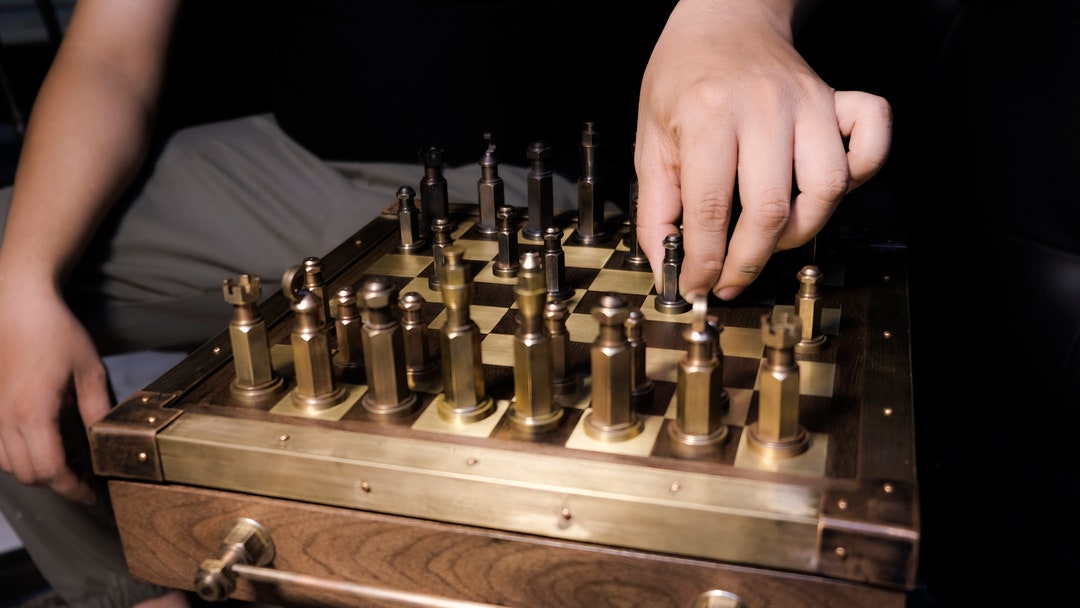 Steampunk Chess Set, Bronze Chess Set, Custom Handcrafted Chess Set ...