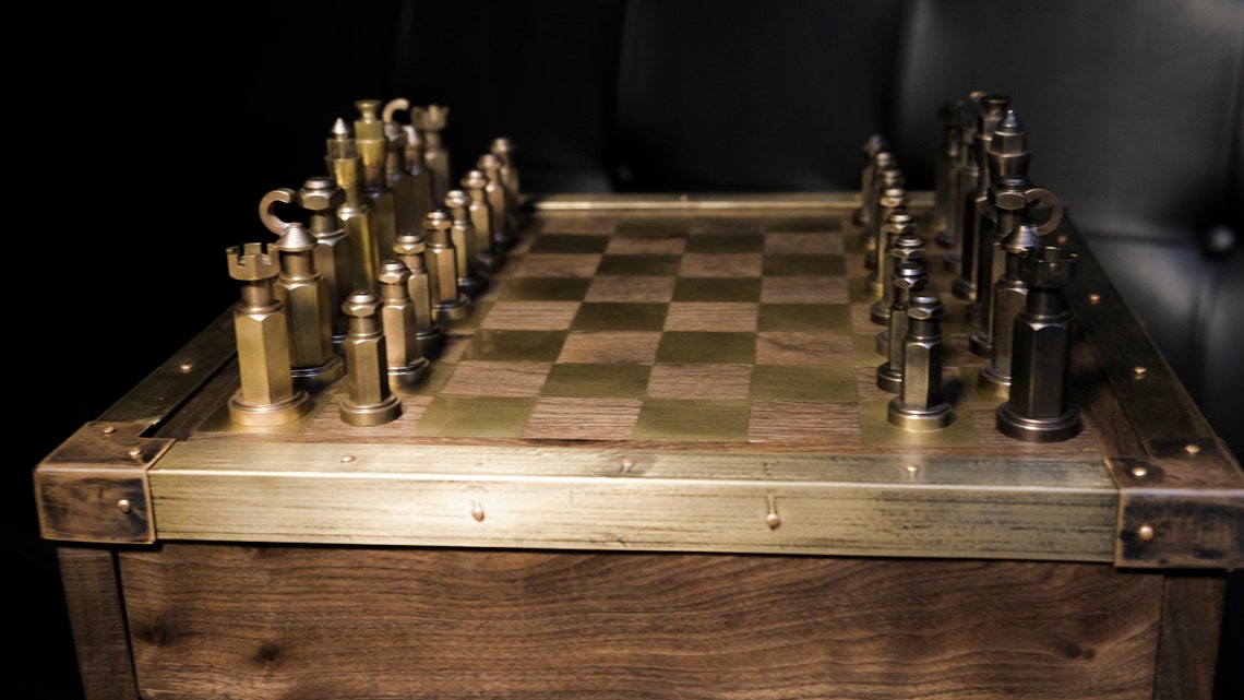 Steampunk Chess Set, Bronze Chess Set, Custom Handcrafted Chess Set ...