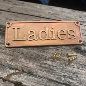 Brass Restroom Signs Set, Ladies Toilet Gents Signs, Bathroom Door ...