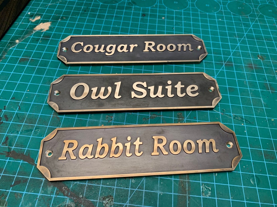 Custom Brass Sign ,brass , Bronze Finish Door Plaques. - Etsy