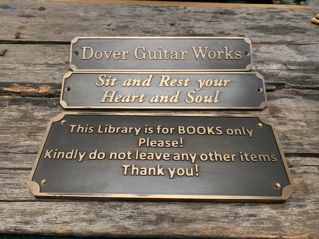 Custom Brass Sign ,brass , Bronze Finish Door Plaques. - Etsy