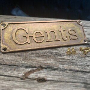 Brass Restroom Signs Set, Ladies Toilet Gents Signs, Bathroom Door ...