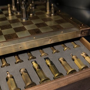 Steampunk Chess Set, Bronze Chess Set, Custom Handcrafted Chess Set ...