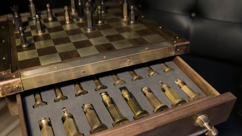 Steampunk Chess Set, Bronze Chess Set, Custom Handcrafted Chess Set ...
