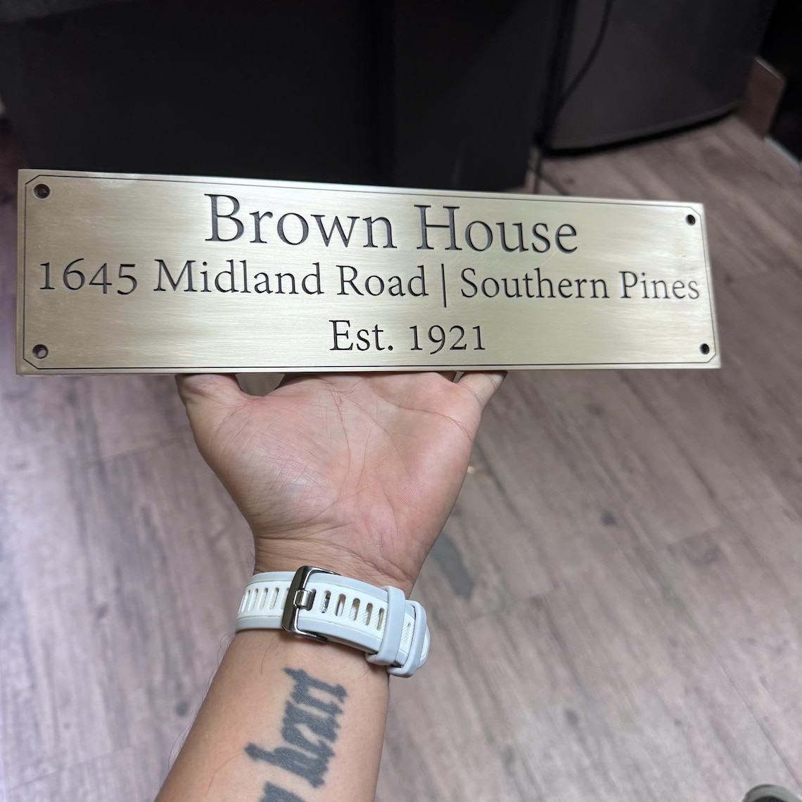 Custom Solid Brass Address Plaque – House Name & Address Sign, Engraved ...