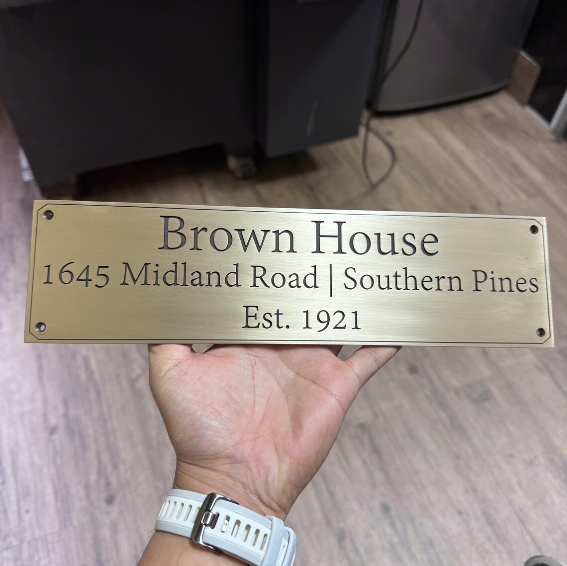 Custom Solid Brass Address Plaque – House Name & Address Sign, Engraved ...