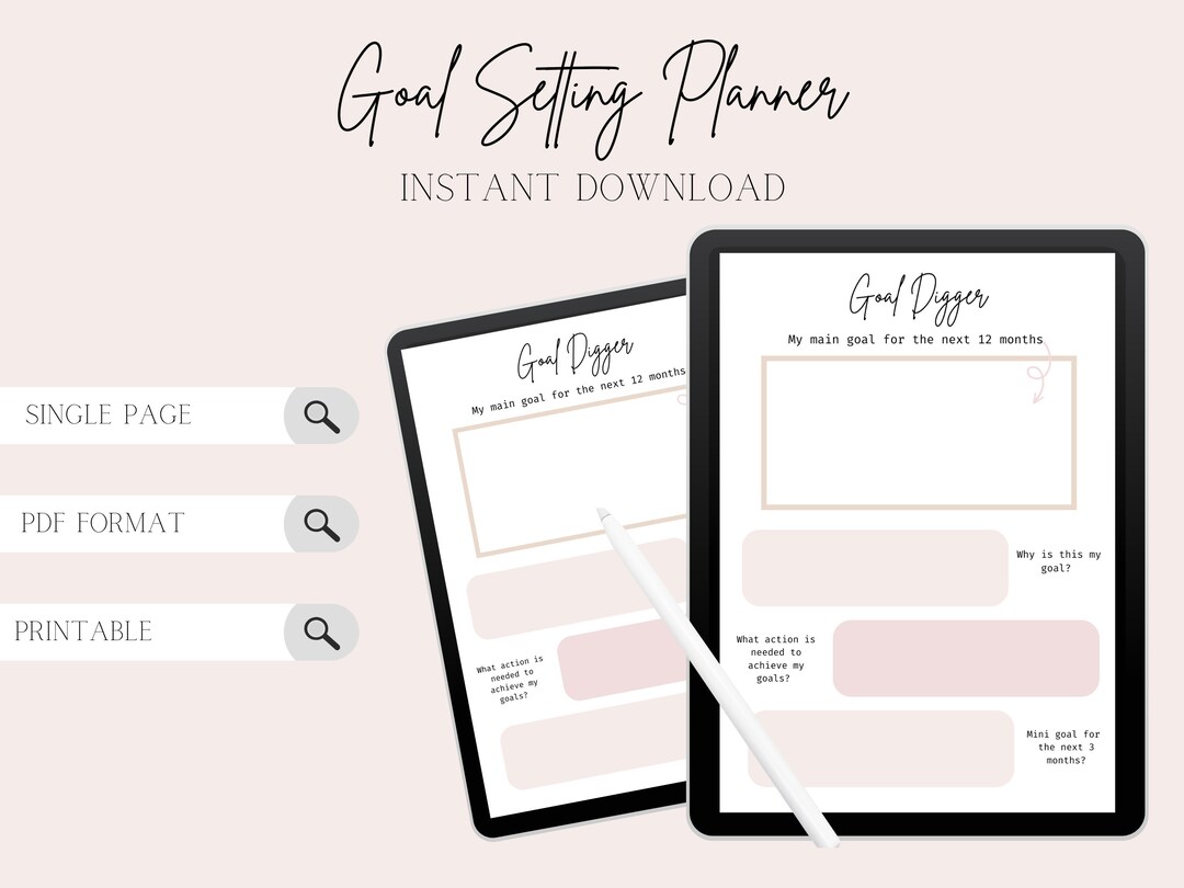 Digital Goal Setting Planner, Goal Planning Journal, Digital Journal ...