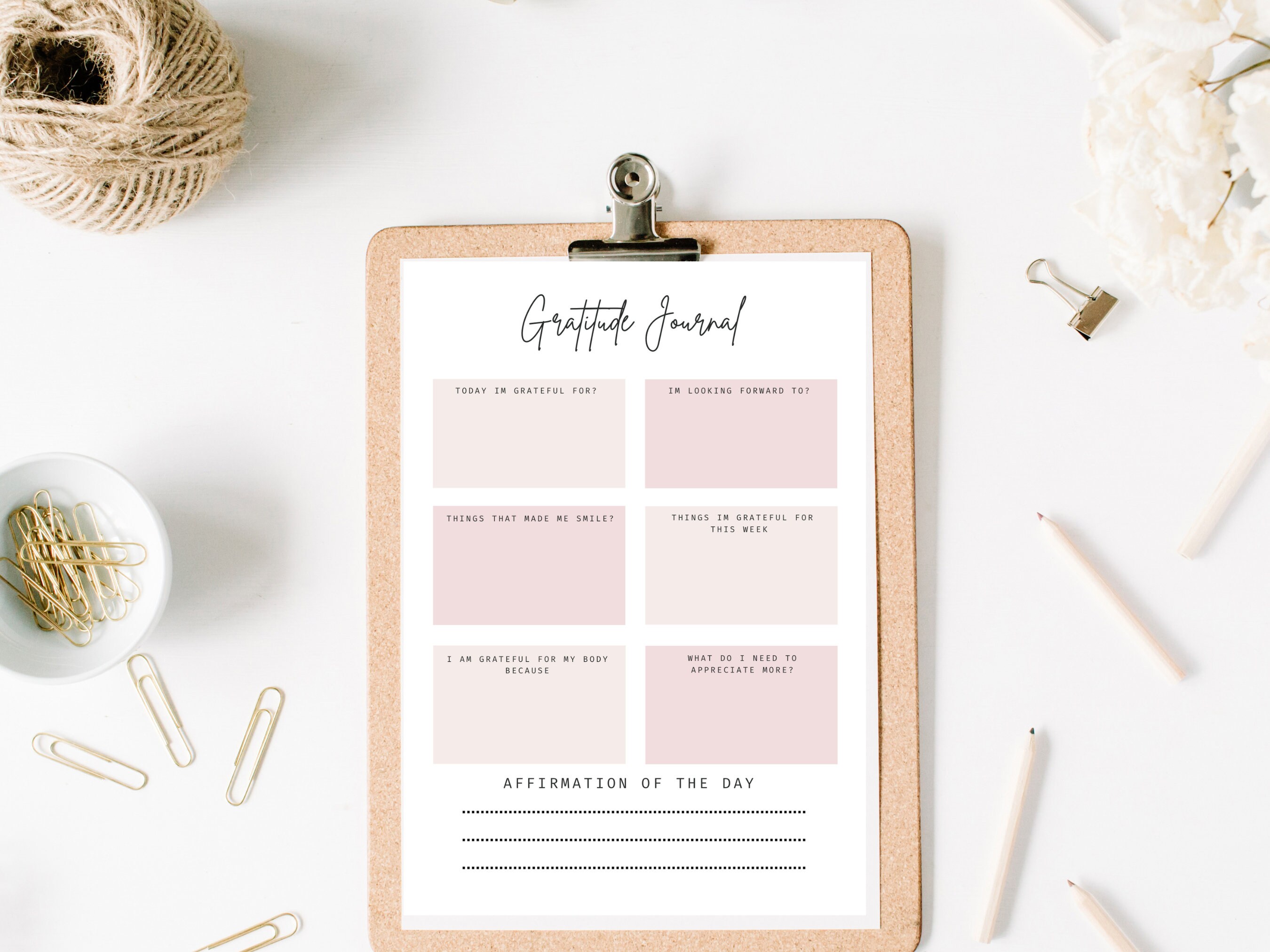 Digital Gratitude Journal, Gratitude Planner, Printable Gratitude ...