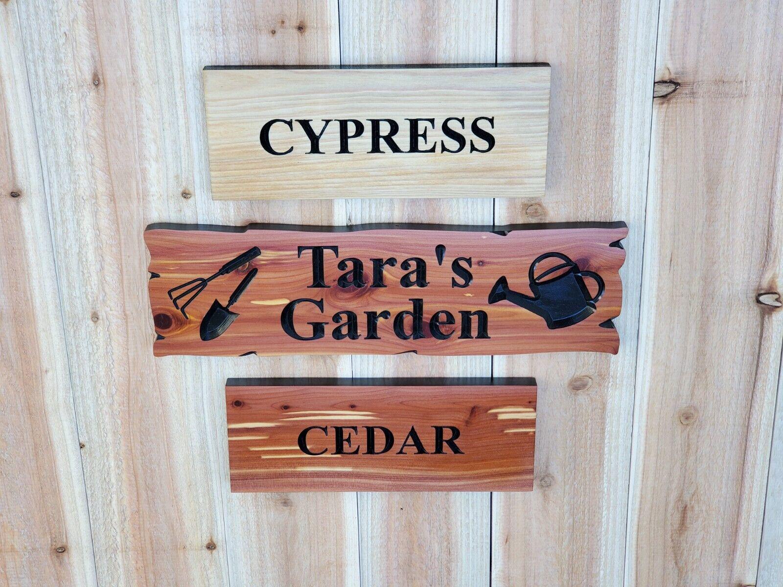 Custom Wood Garden Sign, Personalized Name Gardening Sign, Customized ...